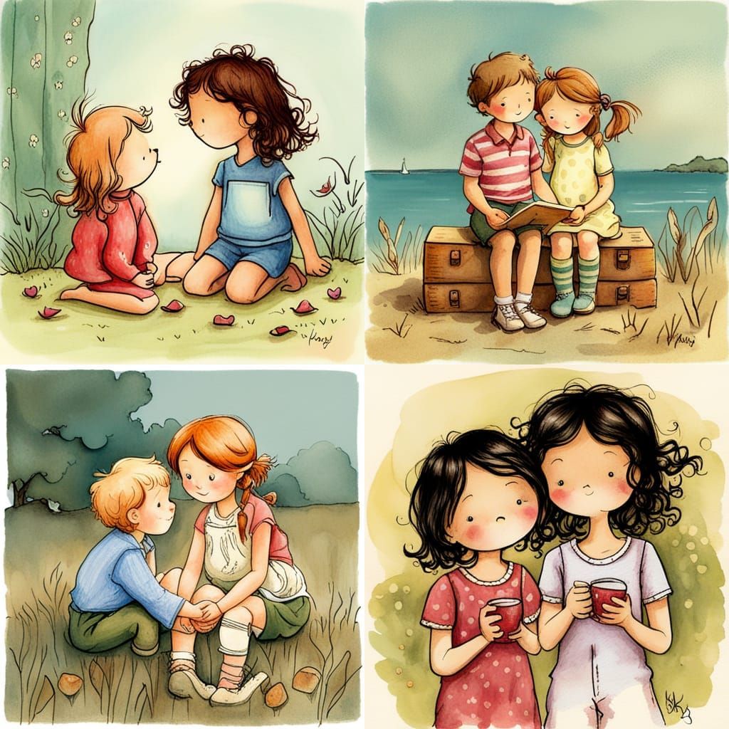 boy and girl friendship by by Australian illustrator Sarah Kay (Vivien ...