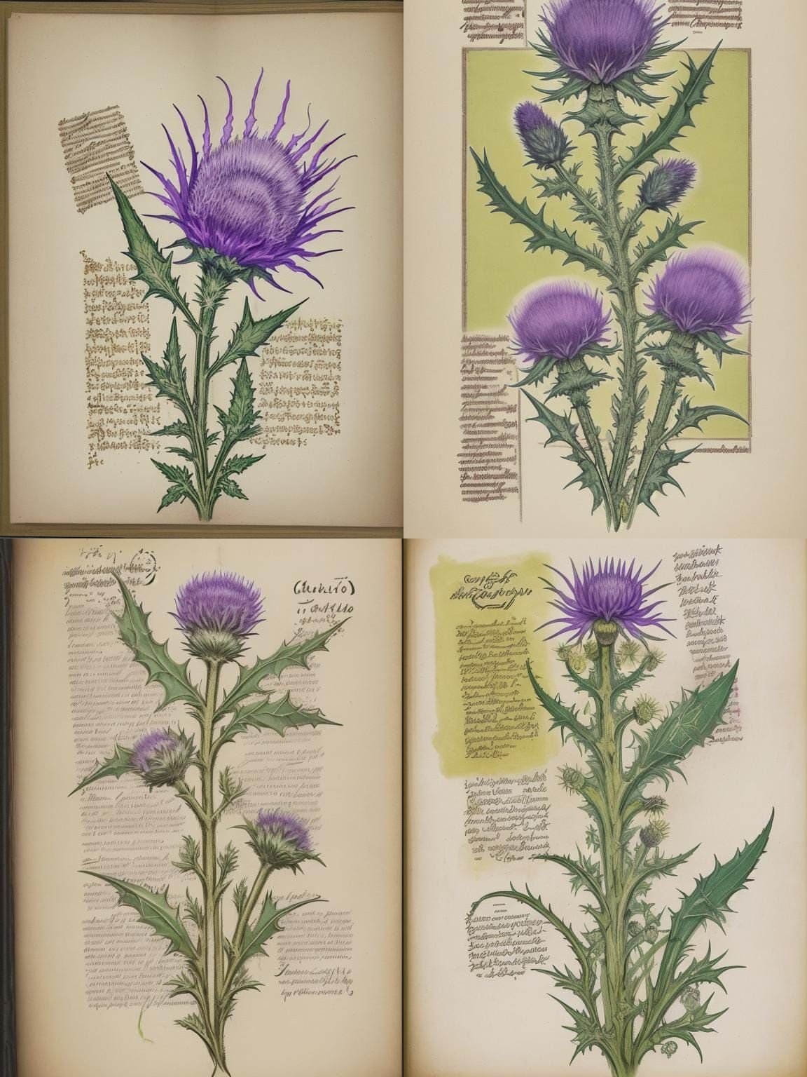 thistle drawings 3 - AI Generated Artwork - NightCafe Creator