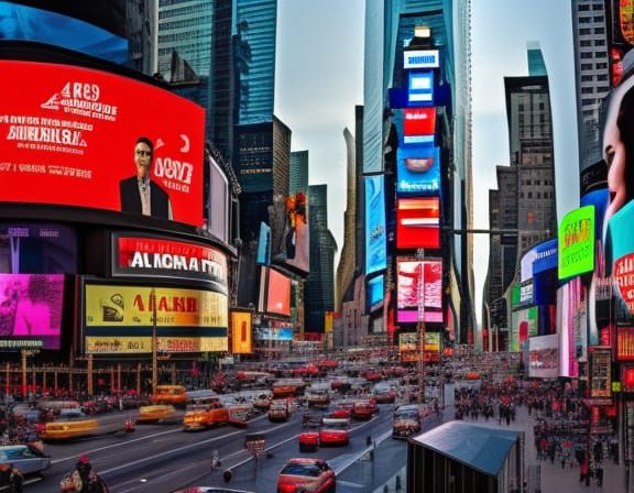 billboard times square - AI Generated Artwork - NightCafe Creator