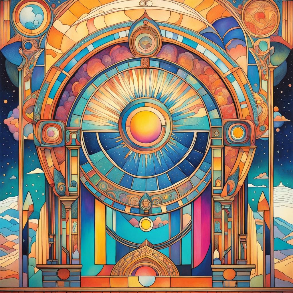 Cosmic Dreamscape Odyssey Pilgrimage portal // col... - AI Art