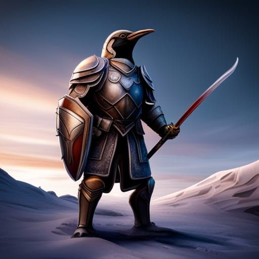 Penguin Knight Defending the Frozen North - AI Generated Artwork ...