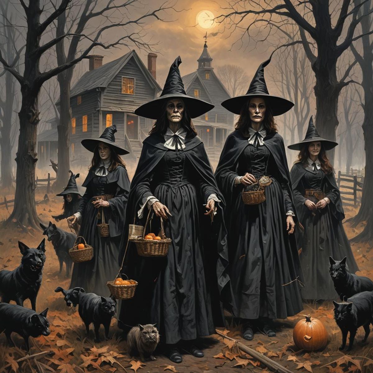 puritan witch salem farm coven horror - AI Generated Artwork ...