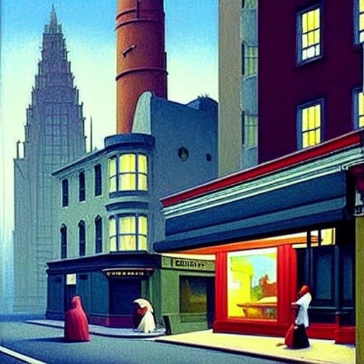 Where the streets turns into rivers Edward Hopper Gerald Brom Steven ...