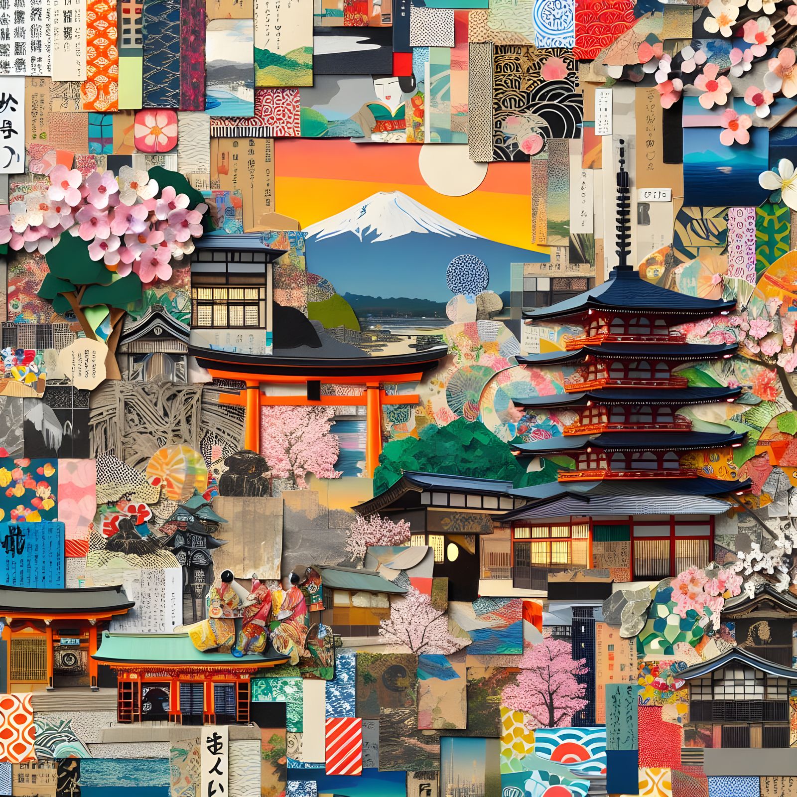 Japan - A Paper Collage - Japan - A Paper Collage