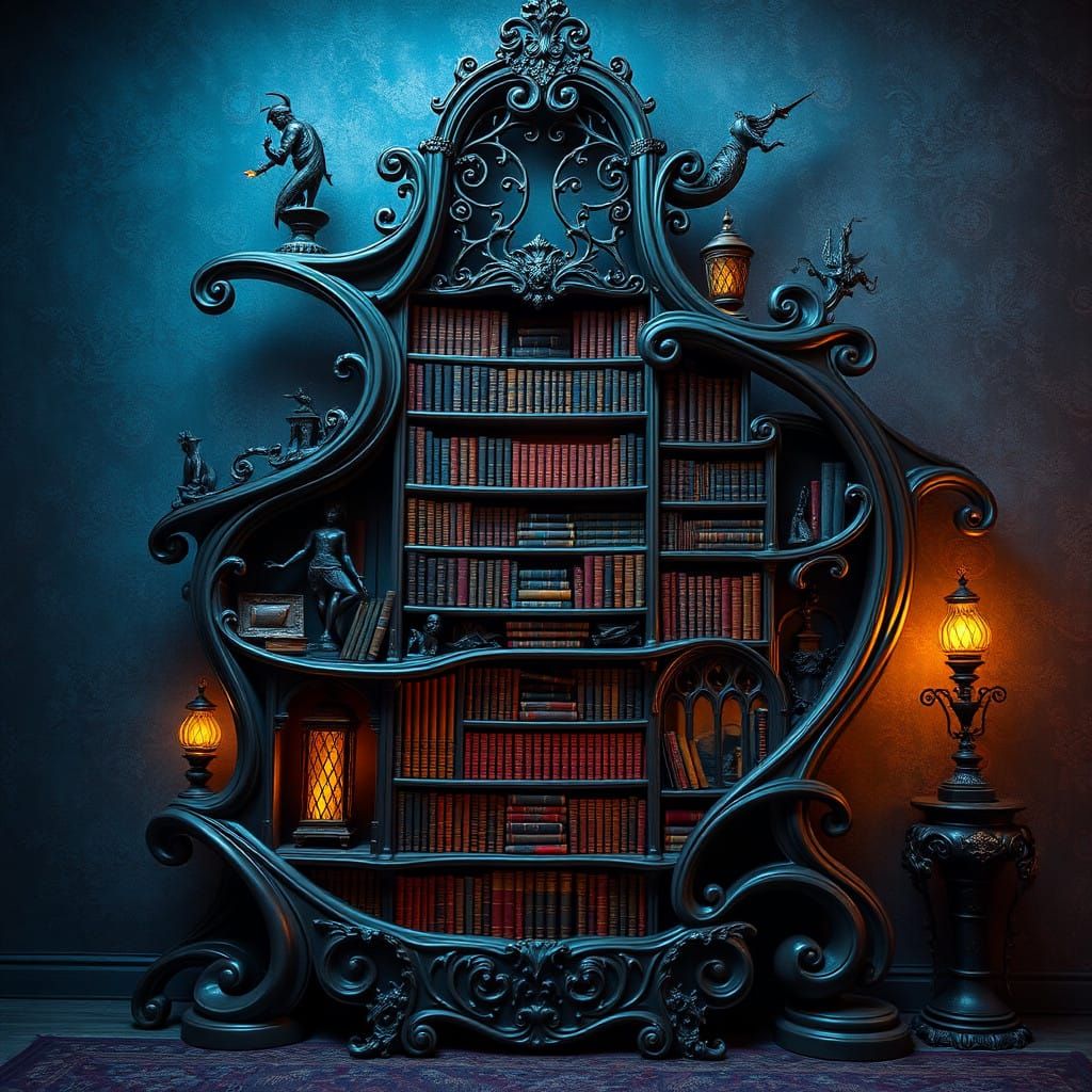 "Whimsical Bookshelf" by Tim Burton