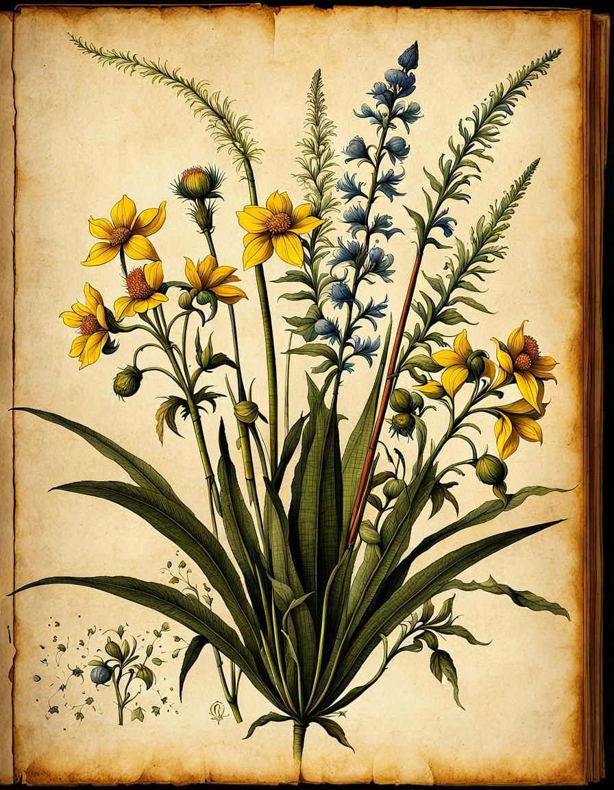 Botanical Ink Drawing - AI Generated Artwork - NightCafe Creator