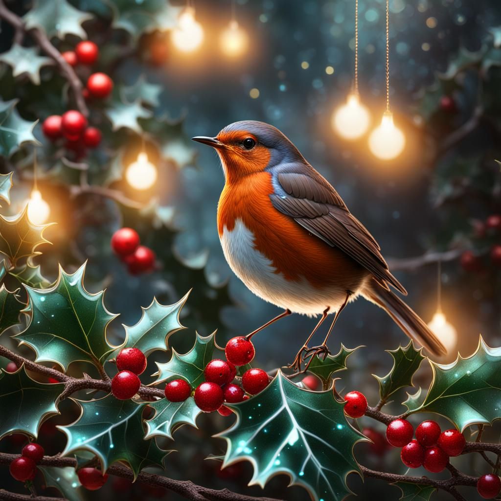Christmas Robin - AI Generated Artwork - NightCafe Creator