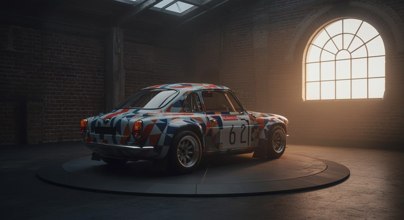 Retro-Futuristic WRC Rally Spec Car in Minimalist ... - AI Art