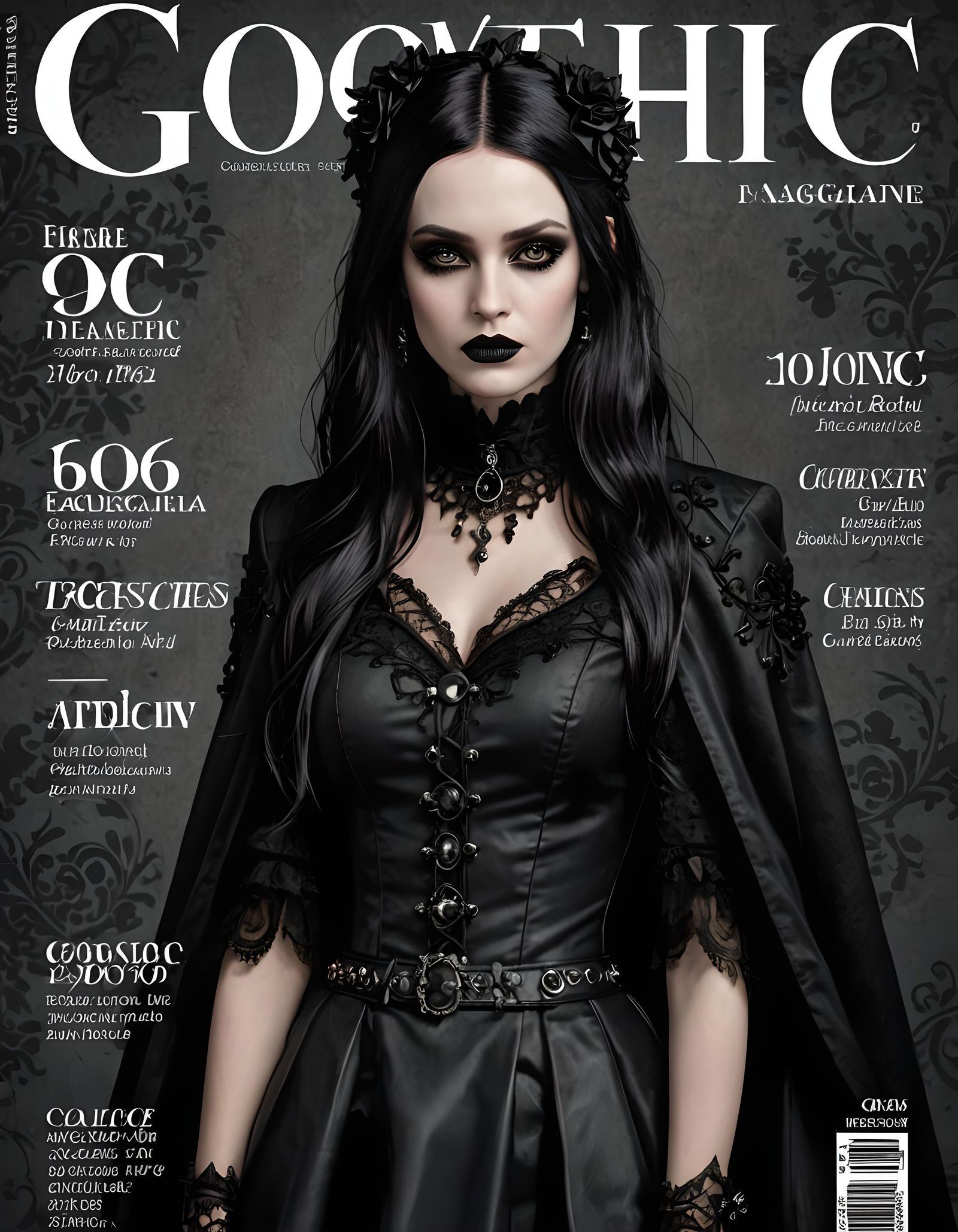 gothic fashion magazine cover - AI Generated Artwork - NightCafe Creator
