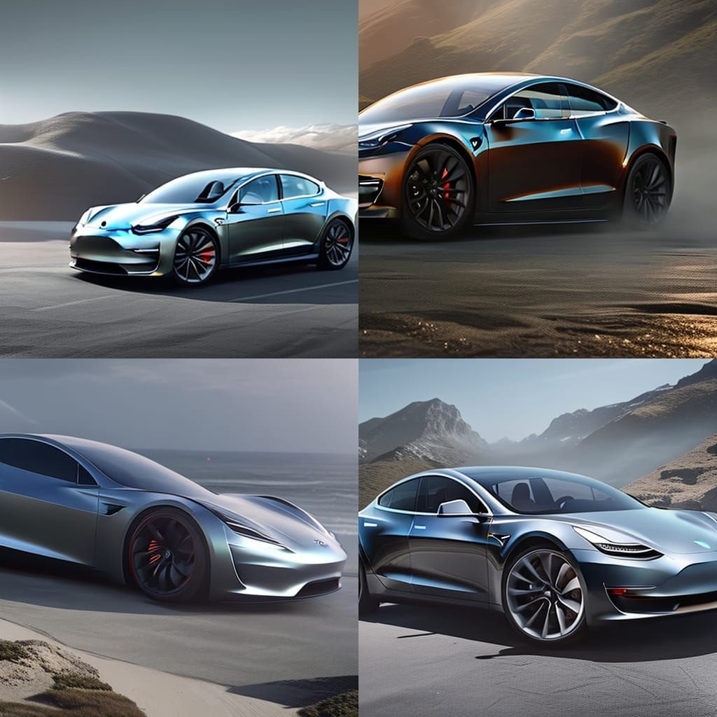 Tesla's next new car - AI Generated Artwork - NightCafe Creator