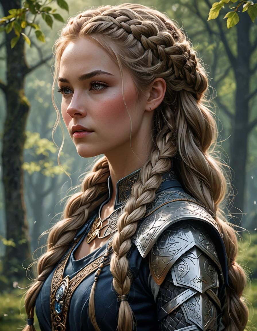 Þrúðr (Thrud) daughter of Thor - AI Generated Artwork - NightCafe Creator