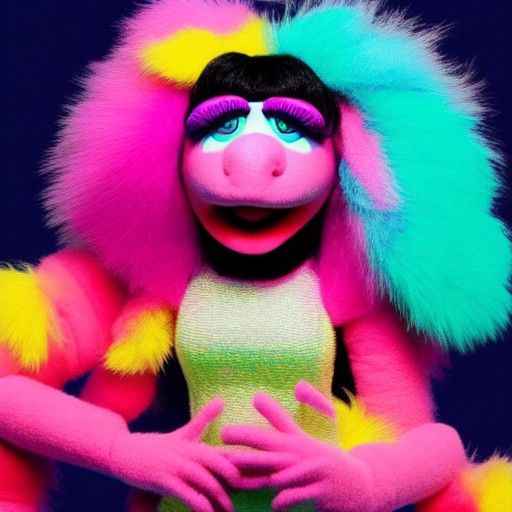 Björk as a muppet - AI Generated Artwork - NightCafe Creator