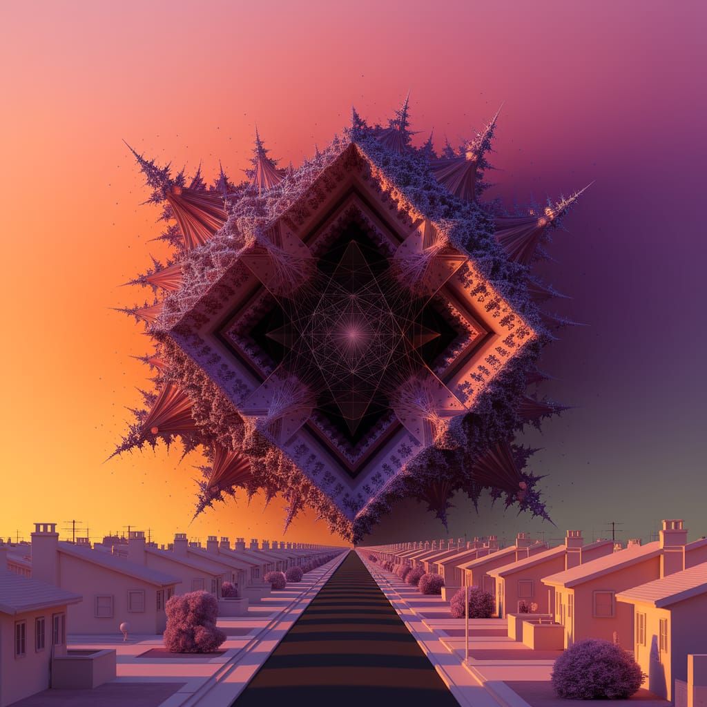 Surreal Geometric Abstract Art with Sacred Geometr... - AI Art