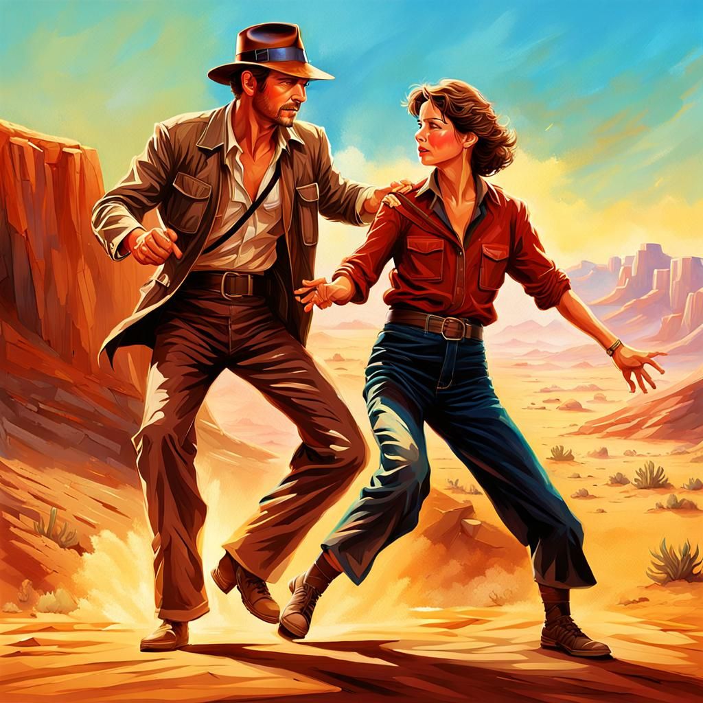 Ellen Ripley and Indiana Jones - AI Generated Artwork - NightCafe Creator