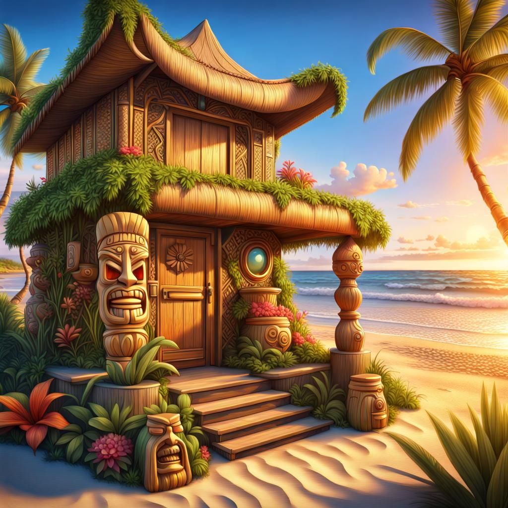 Tiki House - AI Generated Artwork - NightCafe Creator