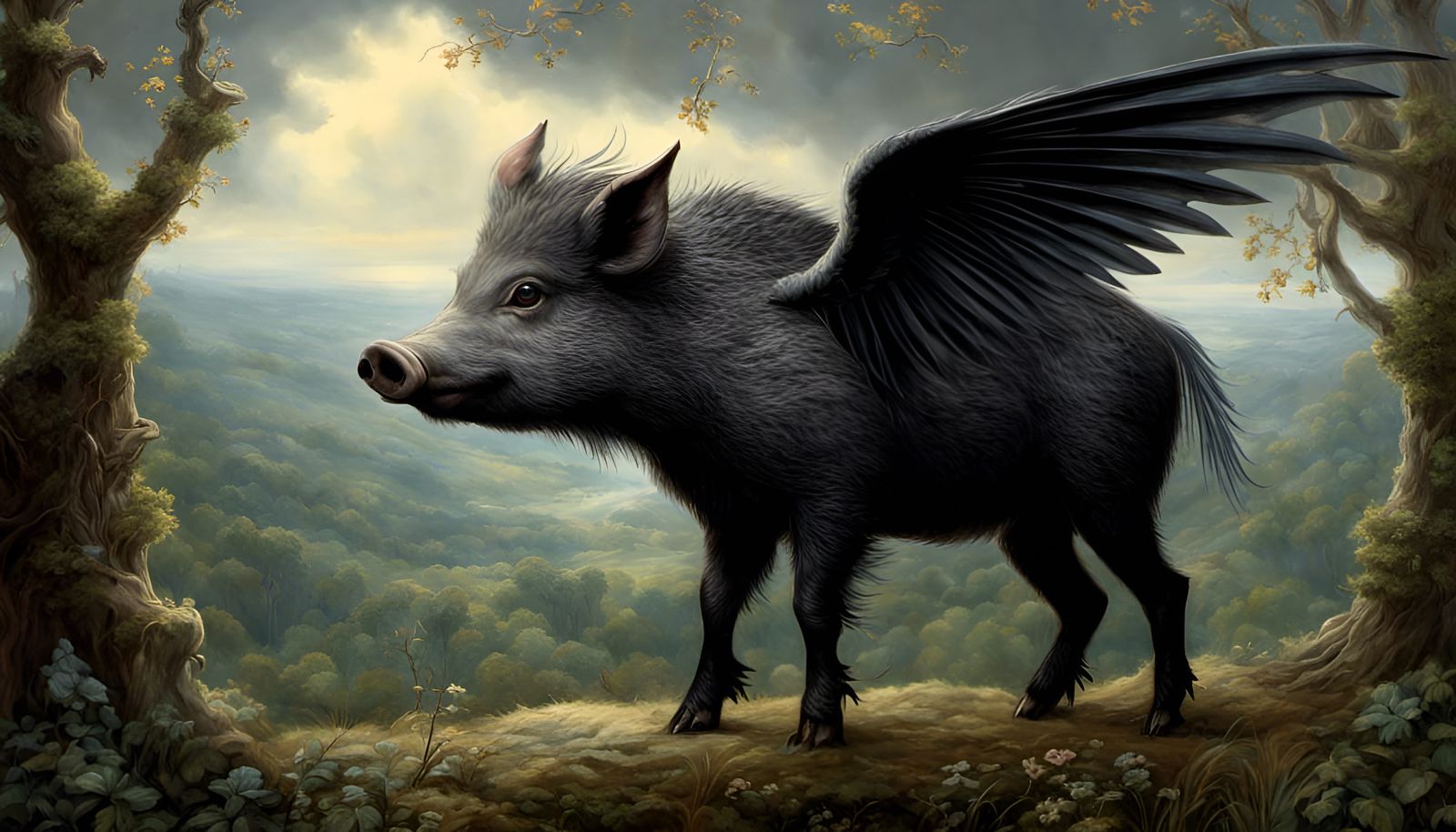 Flying Boar - AI Generated Artwork - NightCafe Creator