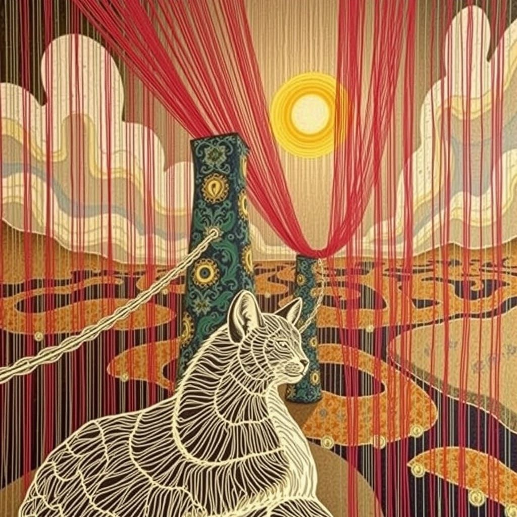 Woven Tapestry Surrealism Illusions Emerge from the Threads of Perception