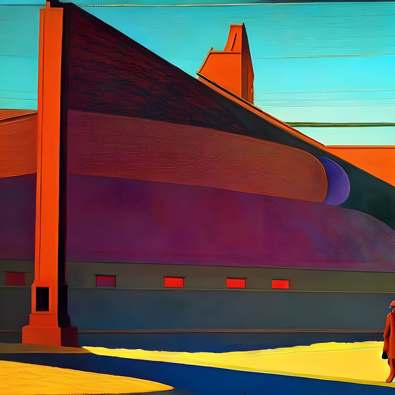 Invisible sun Edward Hopper - AI Generated Artwork - NightCafe Creator