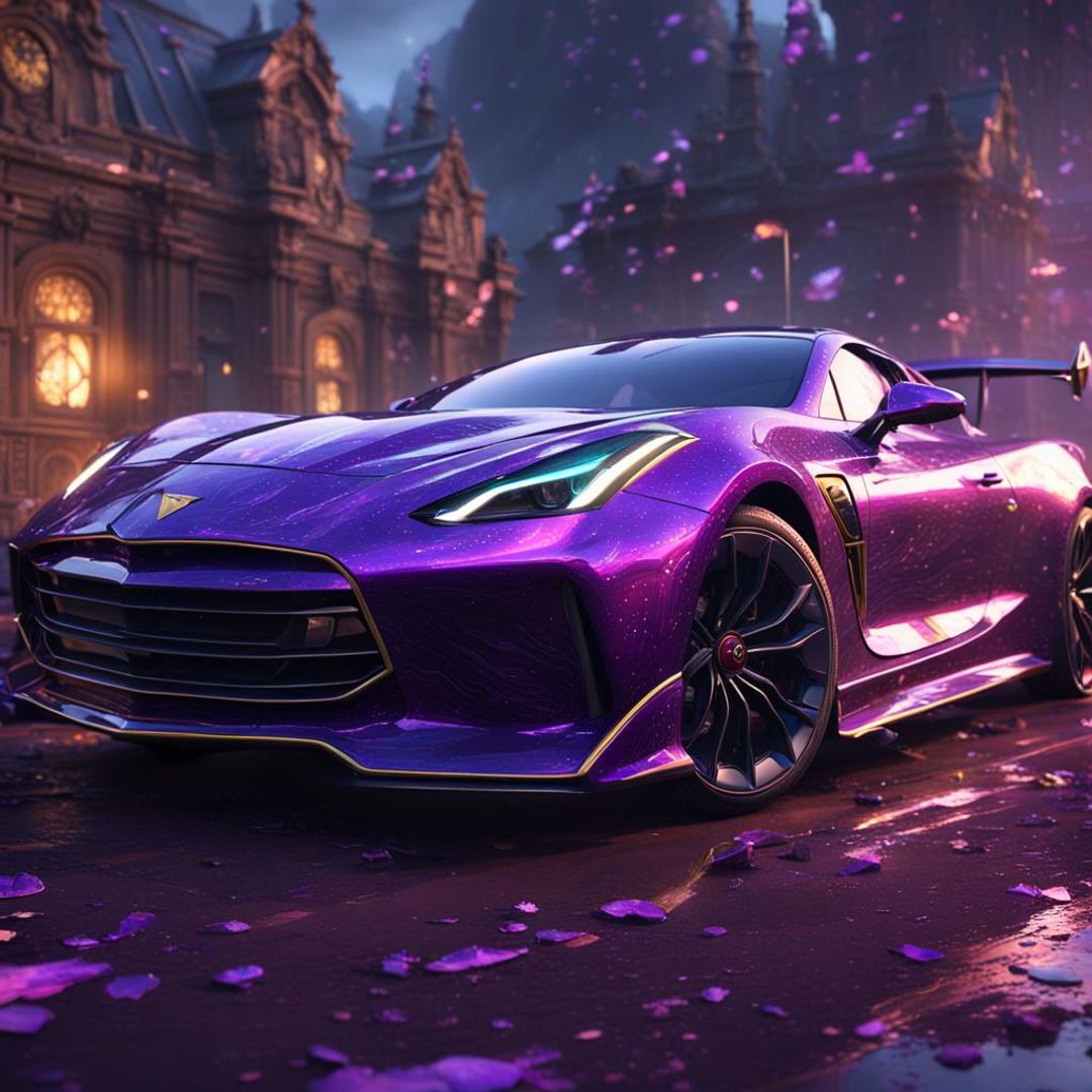 create bladed angels corvete c7 animei car with iridecent purple grenny ...