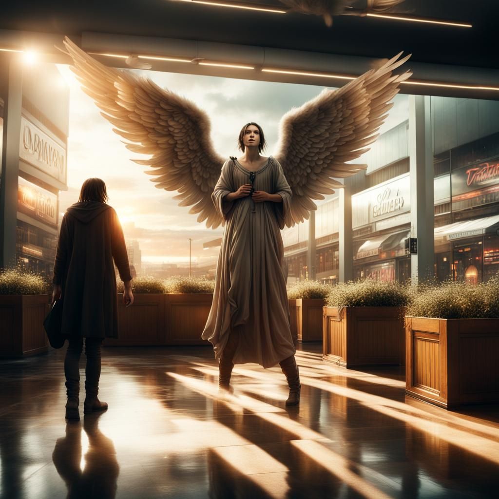 Angels show up everywhere - AI Generated Artwork - NightCafe Creator