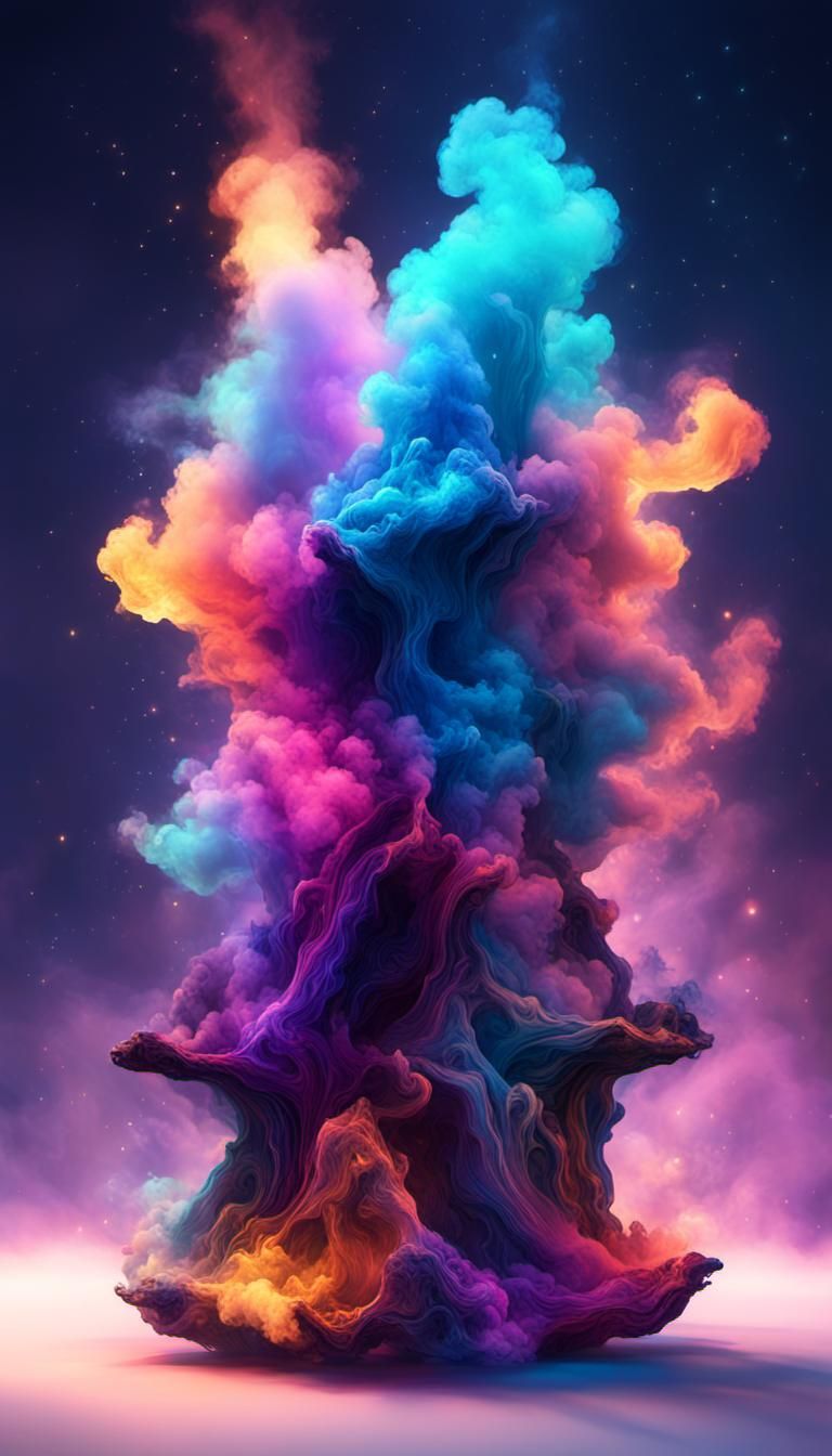 Enchanted smoke rreflection Magic light flow Cosmic prism 3D ethereal ...