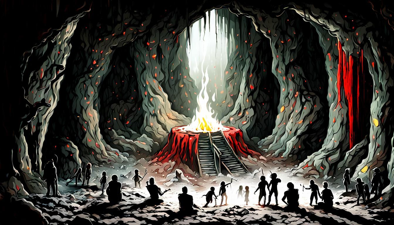 Fire Cavern III - AI Generated Artwork - NightCafe Creator