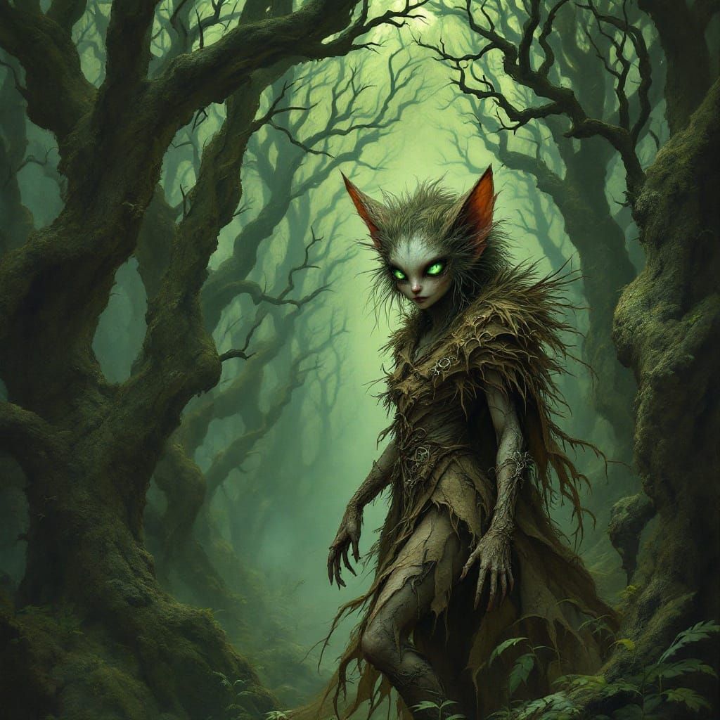 Sidhe - Fey Creature Emerges from Twisted Forest
