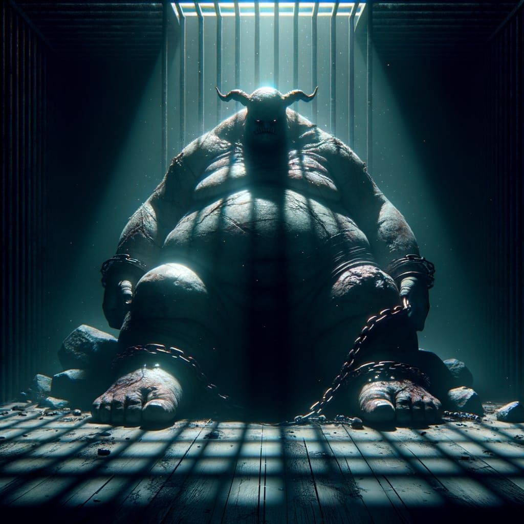 Sloth - Dark, Expressionist Demon in Captivity