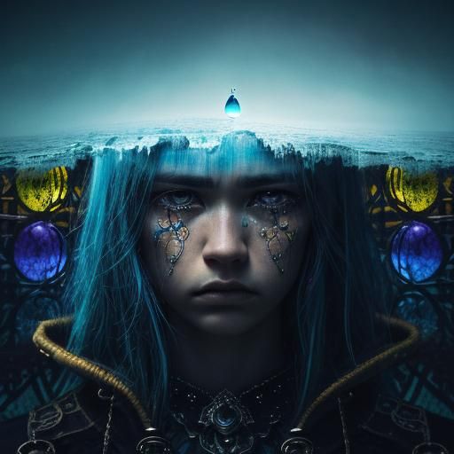 A single tear drop suspended in mid air. depression. Remorse. Bright ...