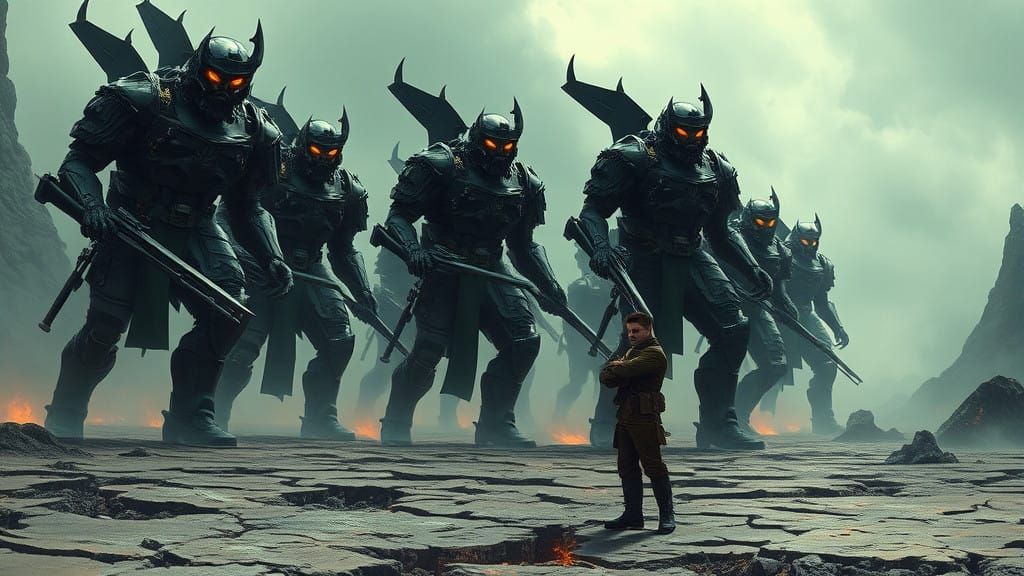 Surreal Rauth Soldiers Emerge from the Cracked Gro... - AI Art