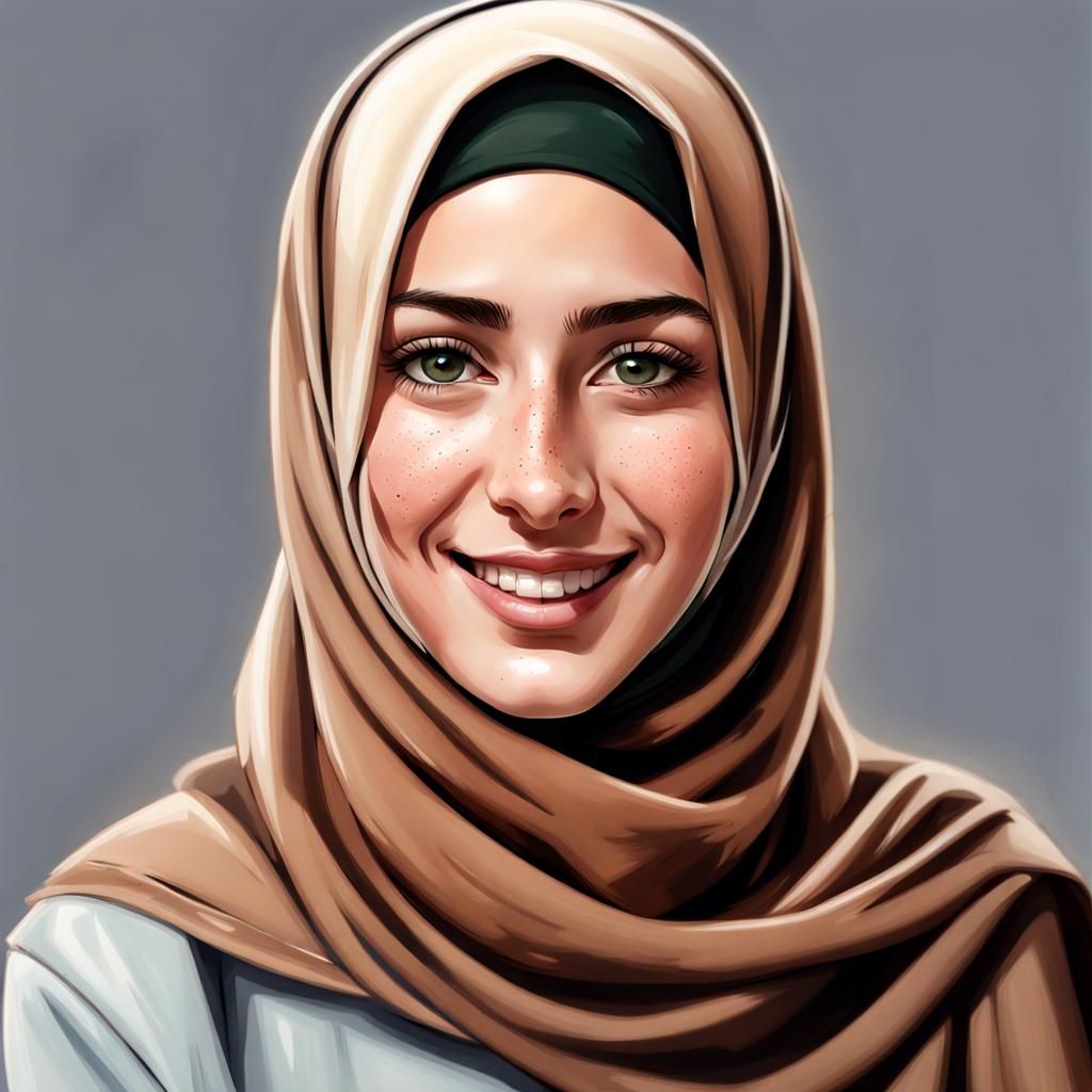 Hijab Cutie - AI Generated Artwork - NightCafe Creator