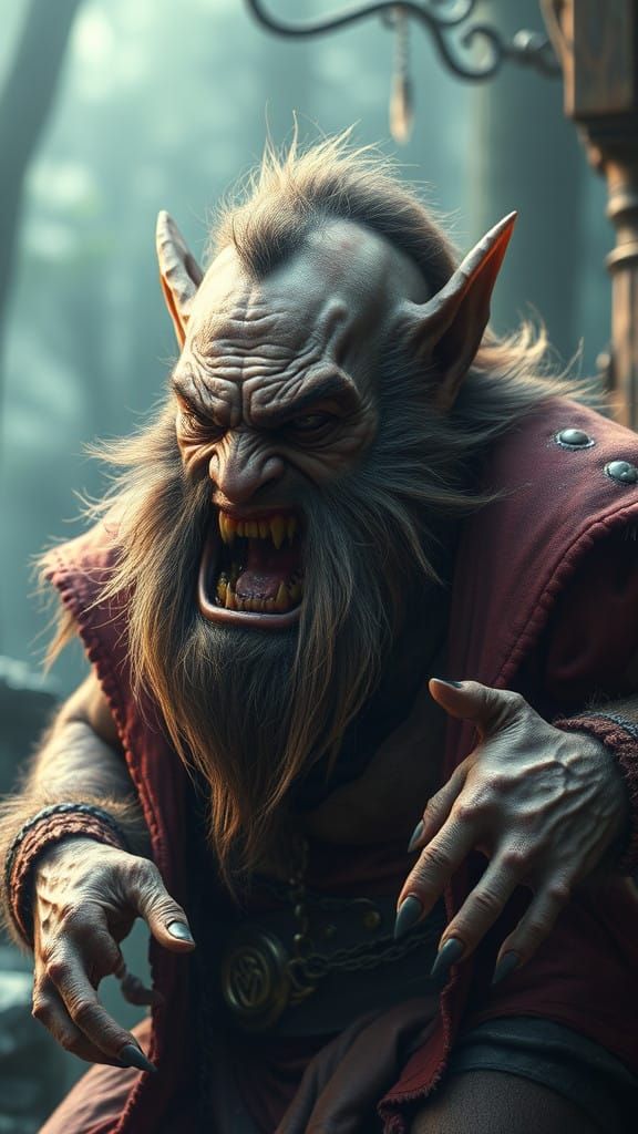 Surreal Dwarf Transforms into a Glorious Werewolf ... - AI Art