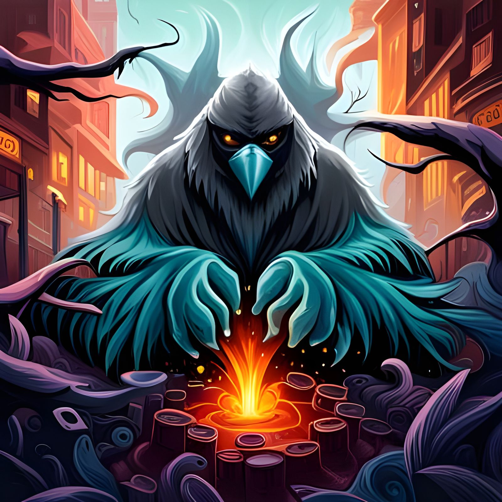 Crow warlock doing warlocky things - AI Generated Artwork - NightCafe ...