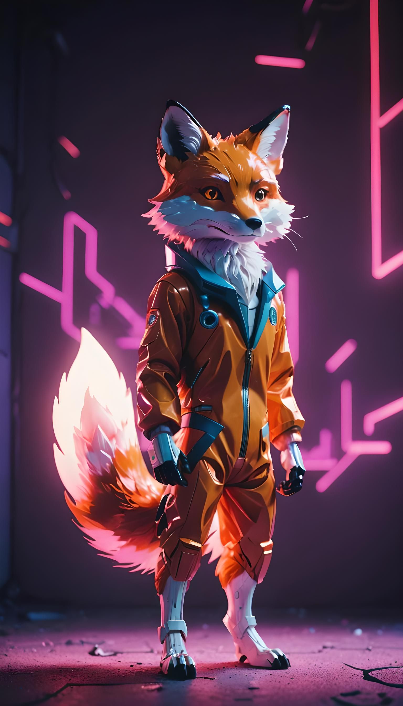 cyberfox in pixels - AI Generated Artwork - NightCafe Creator