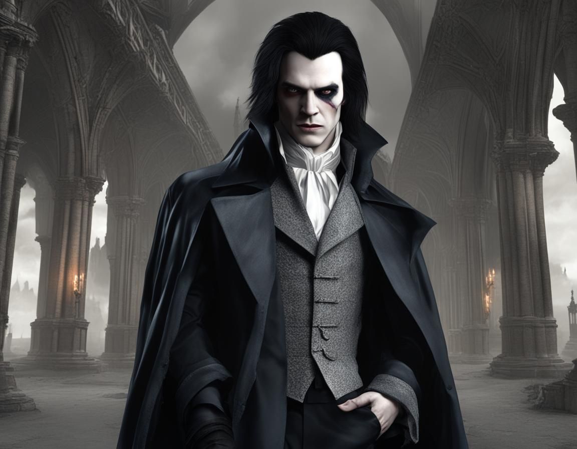 Stewart Townsend as the vampire Lestat, with Black hair goth makeup ...