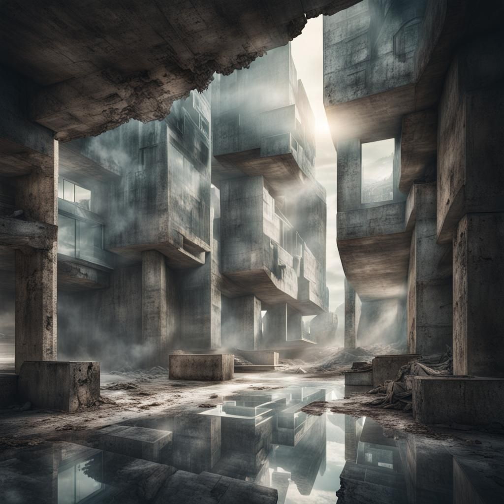 Concrete Reflection - AI Generated Artwork - NightCafe Creator