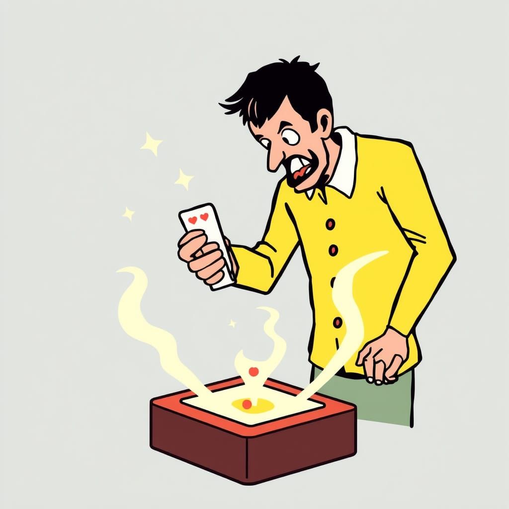 Magic Trick Gone Wrong - Surreal Scene of Chaos and Illusion