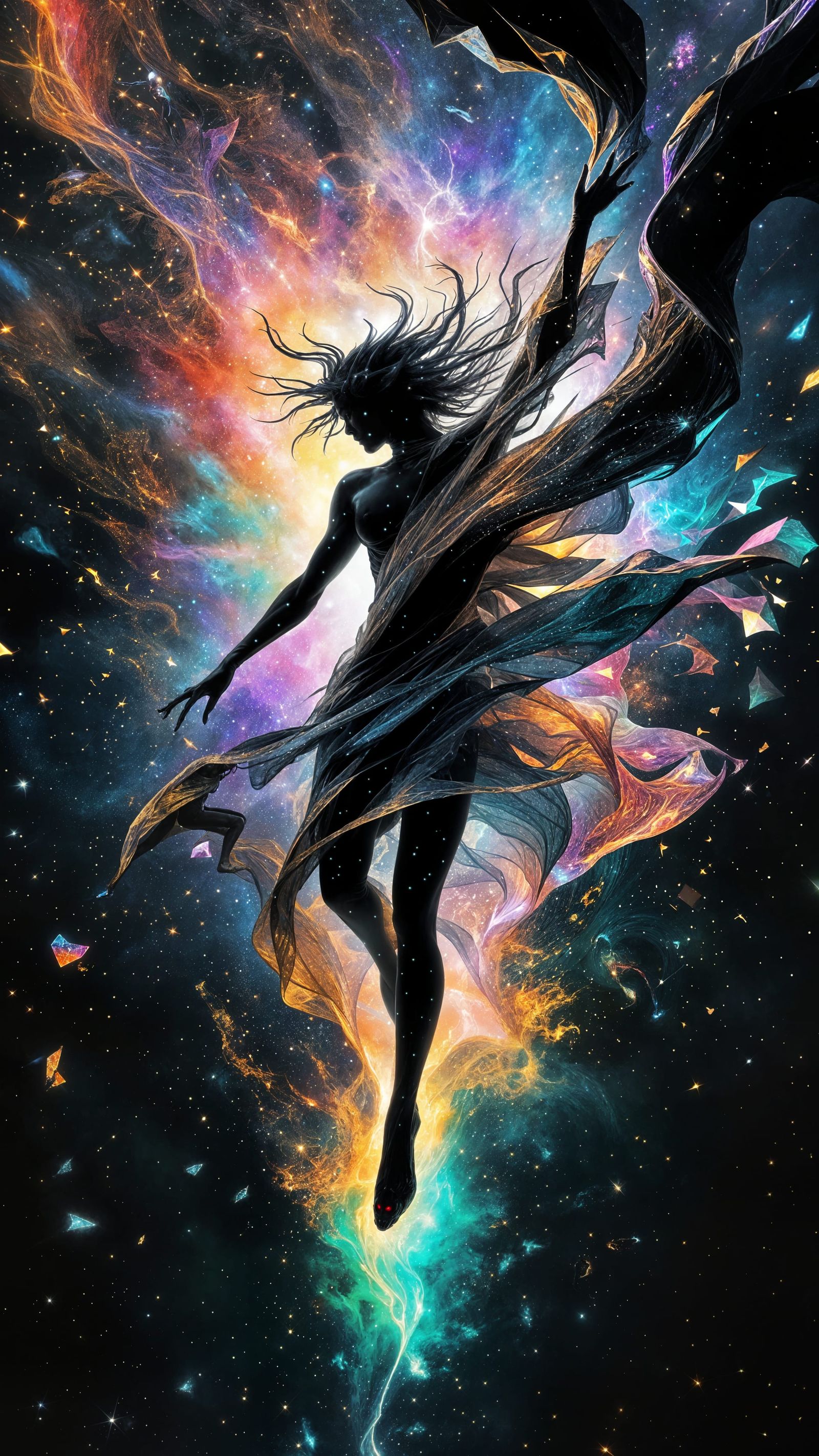 Shadow dancer - Cosmic Shadow Dancer in Infinite Void