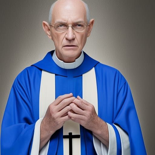 Priest In Blue Robes - AI Generated Artwork - NightCafe Creator