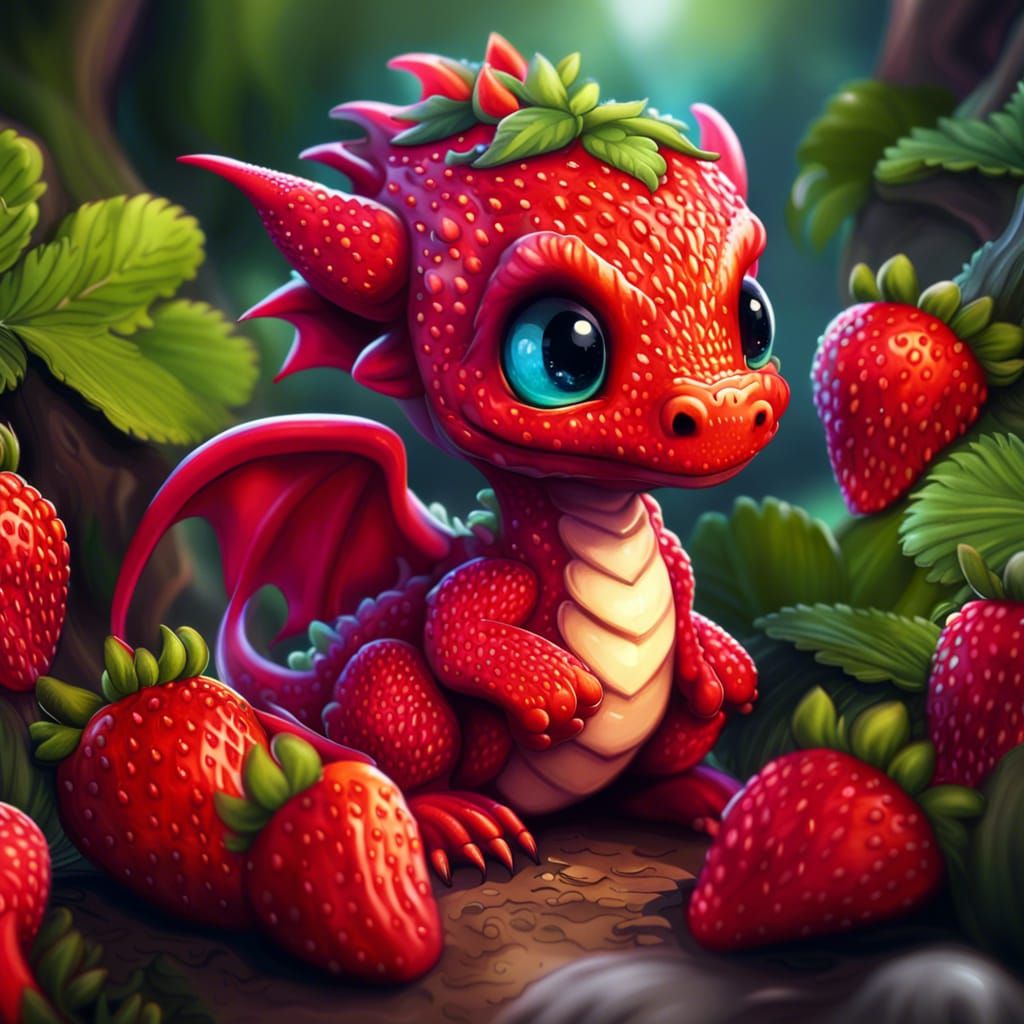 Strawberry dragon - AI Generated Artwork - NightCafe Creator