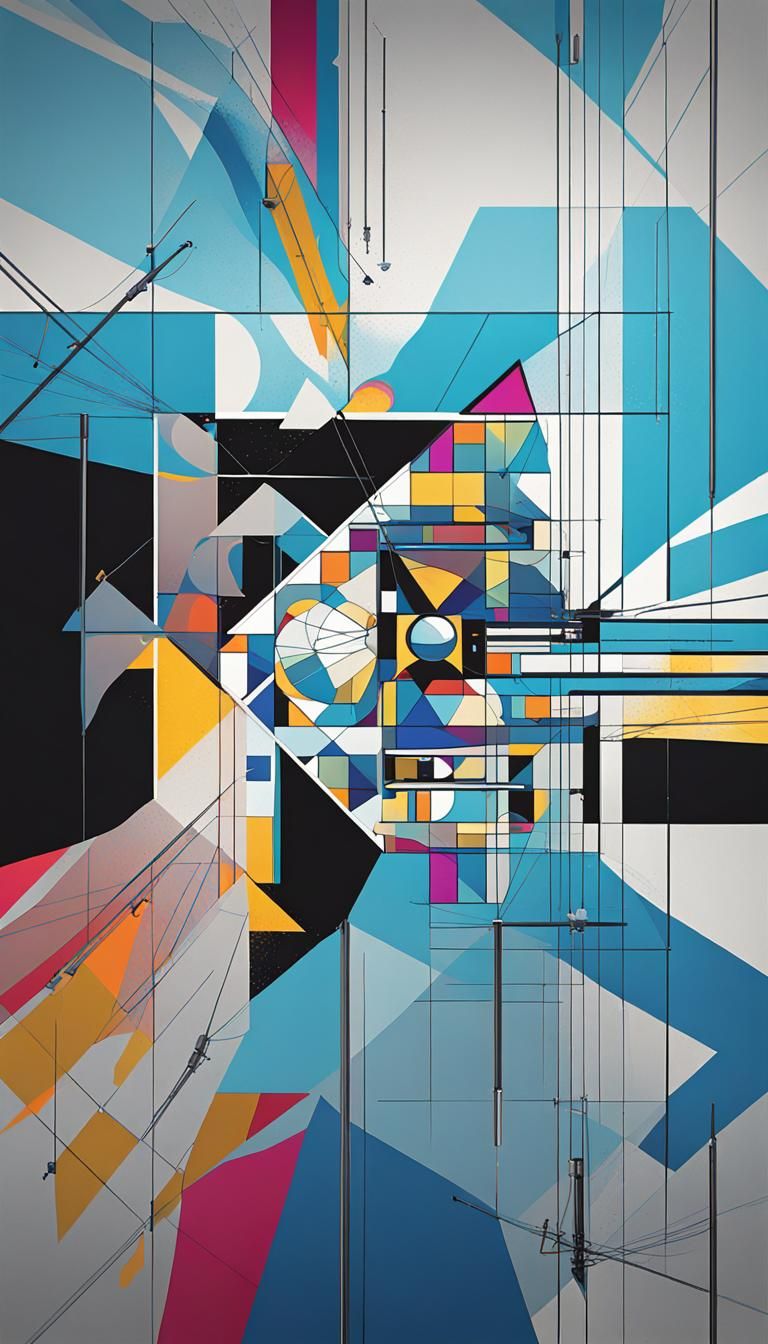 Screen print, pop art, splash screen art, triadic colors, digital art ...