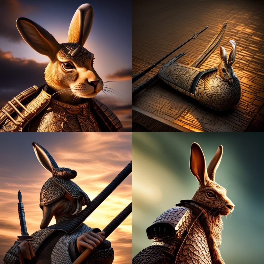 Samurai Rabbits - AI Generated Artwork - NightCafe Creator