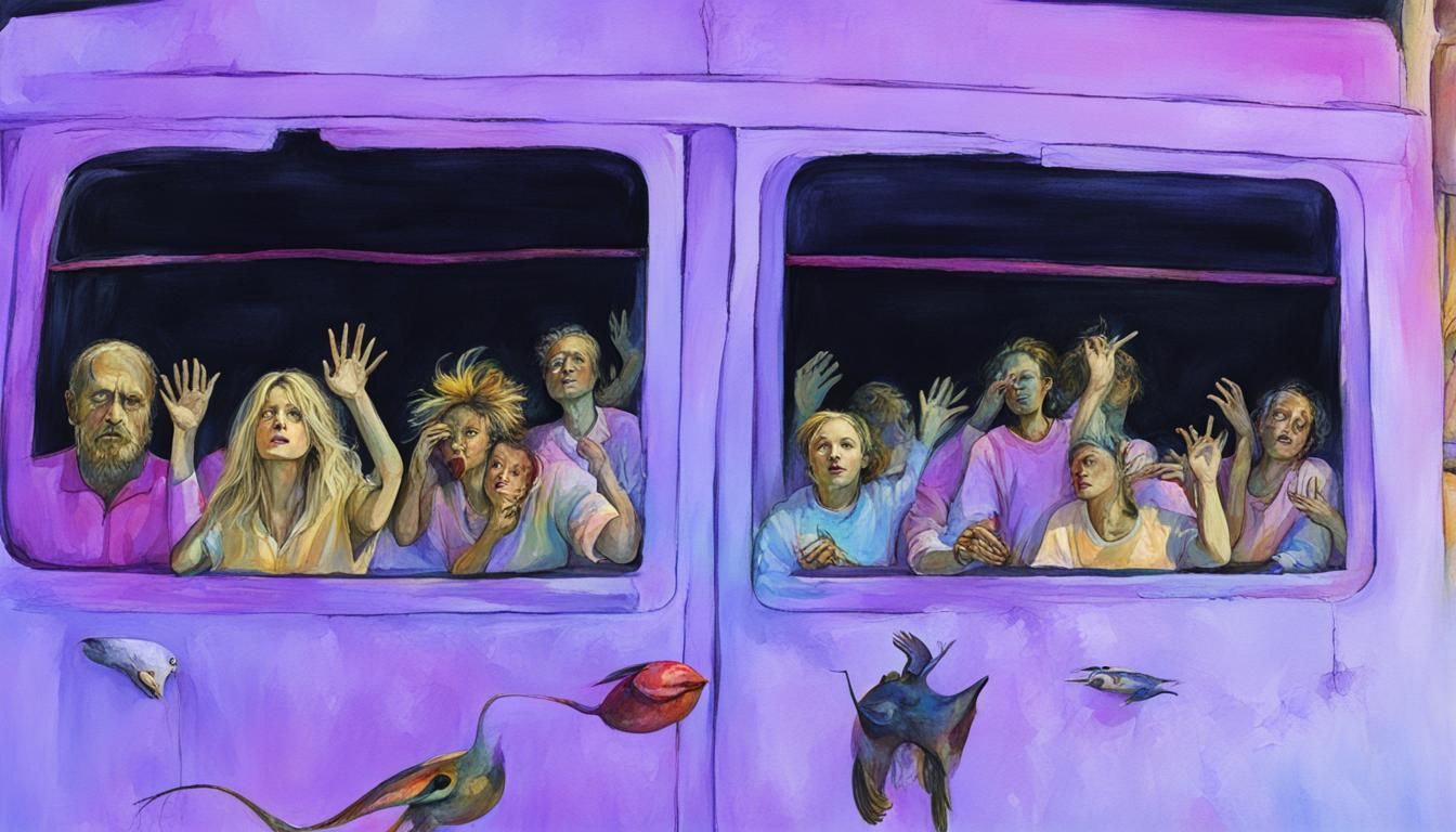 Digital version on screaming zombie subway underground to hell by ...