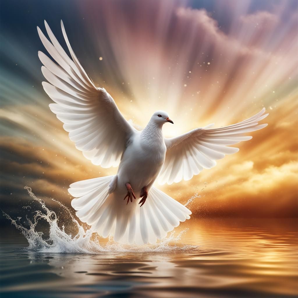 An image in super resolution, excellent quality, spirit of god hovered ...