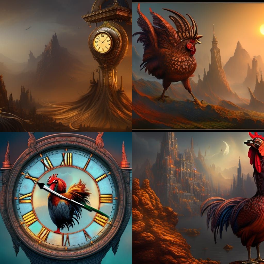 CLOCK WORK ROOSTER - AI Generated Artwork - NightCafe Creator