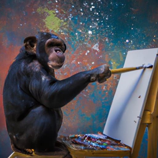 chimpanzee artist - AI Generated Artwork - NightCafe Creator