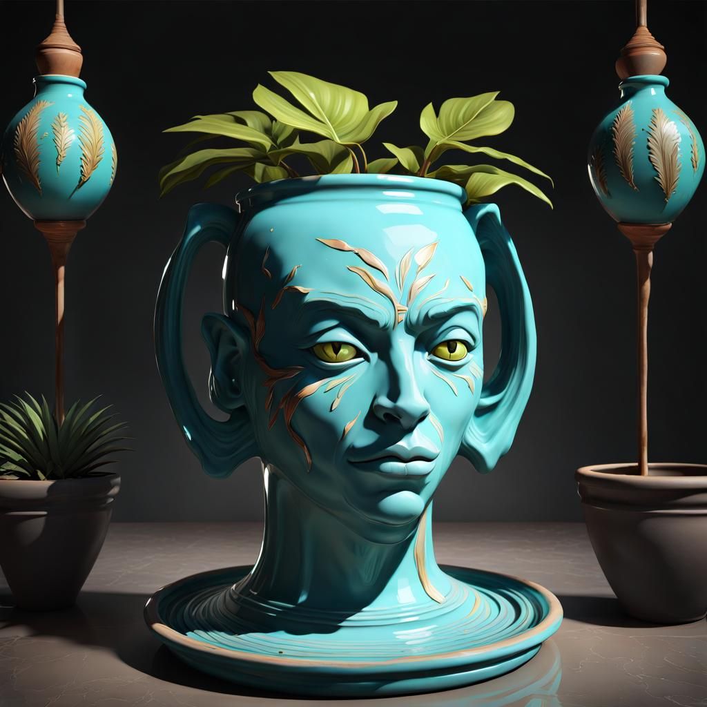 Alien Clay Pot - AI Generated Artwork - NightCafe Creator