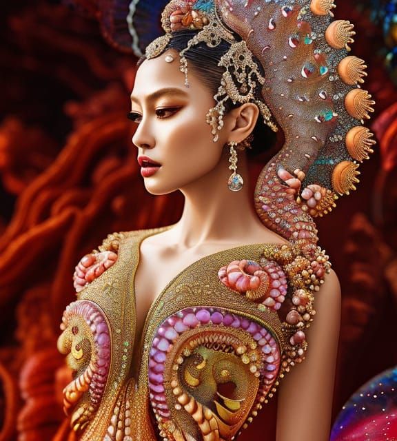 Insanely Detailed Photograph Of An Elaborate Beautiful Asian Octopus