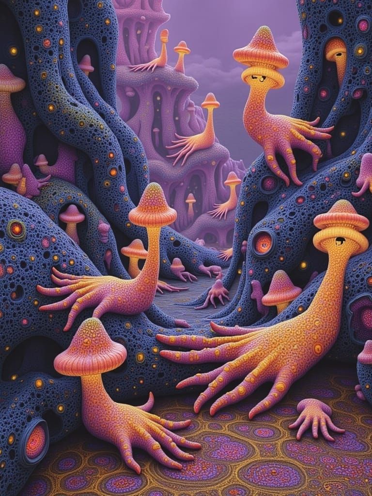 manu-aranea fungiformis - Surreal Landscapes with Finger-Spi...