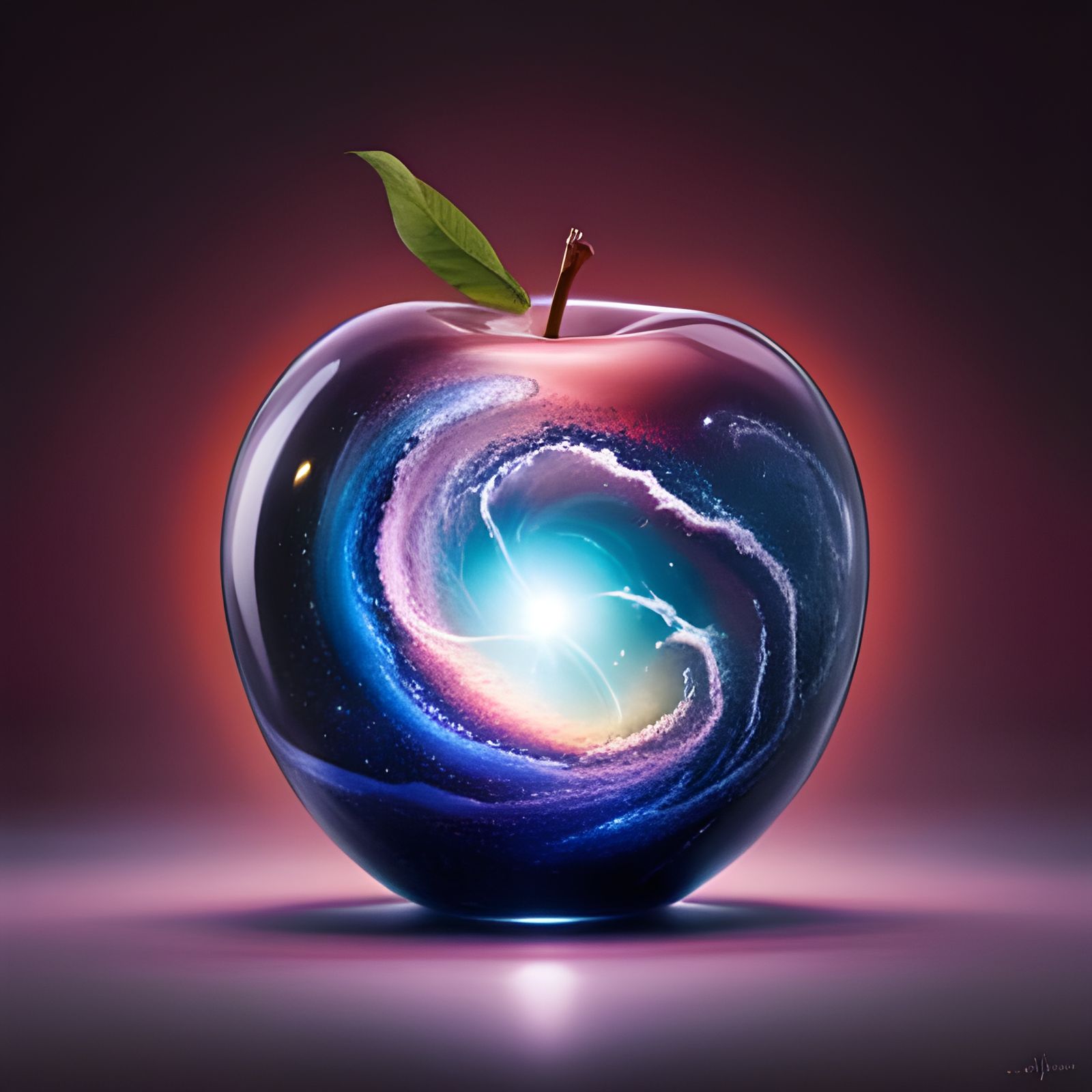 Purple Galaxy Apple - AI Generated Artwork - NightCafe Creator